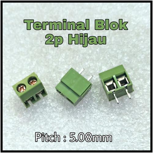 Jual Konektor Screw 2p Hijau Terminal Block PCB2pin Green 5.08mm 2 pin ...