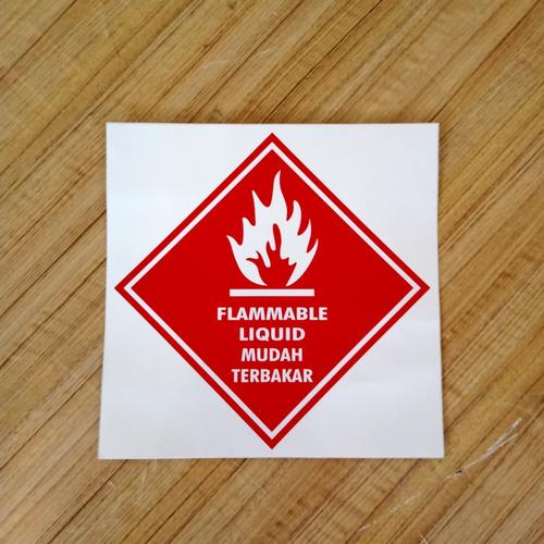 Jual STIKER K3 RAMBU SAFETY. FLAMMABLE LIQUID UK 15X15CM RAMBU K3 ...
