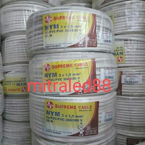 Jual KABEL LISTRIK TUNGGAL / POWER NYM 3X1,5MM SUPREME TEMBAGA - 100m - Jakarta Pusat ...