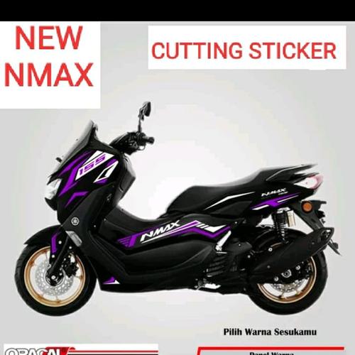 Jual STRIPING CUTTING STICKER NEW NMAX Motor Black- Sticker White ...