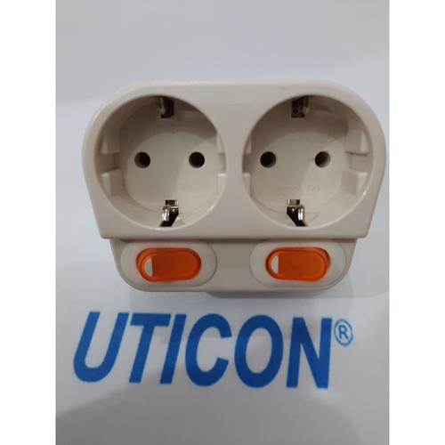 Jual Stop Kontak Arde Uticon 2 Lubang Plus Saklar On-Off S-128 Sw ...