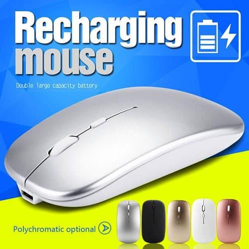 Jual Wireless Charging Mouse Recharging Rechargeable Thin Silent ...