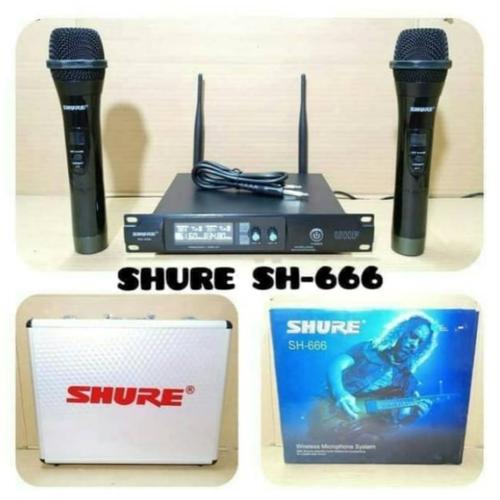 Jual MIC MICROPHONE WERELESS SHURE SH-666 Handheld hardcase TERBAIK ...