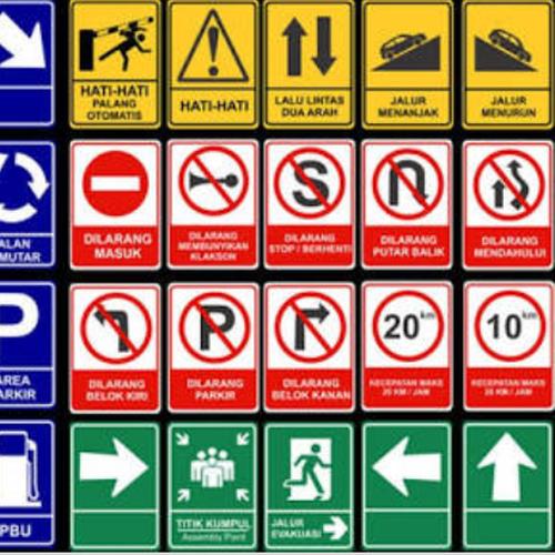 Jual rambu parkir sign tanda stop belok one way satu arah - Kota ...