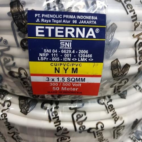 Jual Kabel eterna nym 3x1,5 @50m 3x1.5 putih tunggal kawat - Jakarta Pusat - DistributorKabel ...