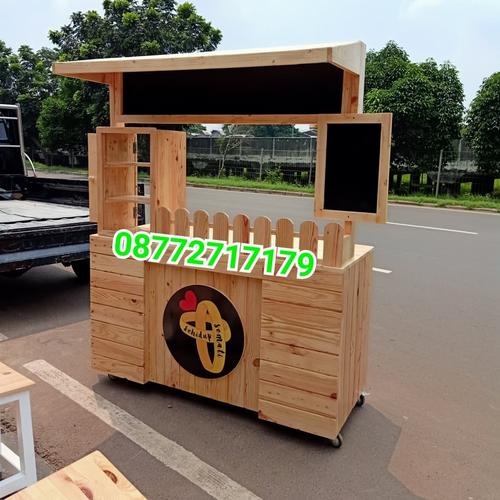 Jual gerobak jati belanda/gerobk murah/gerobak minimalis/booth jati ...