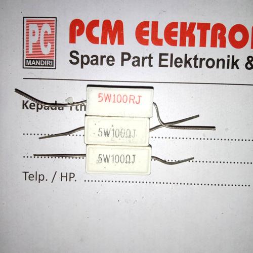Jual R 100 ohm 100R 100Ohm 5w 5watt 5 watt Resistor - Kota Depok - PCM ELEKTRONIK DEPOK | Tokopedia
