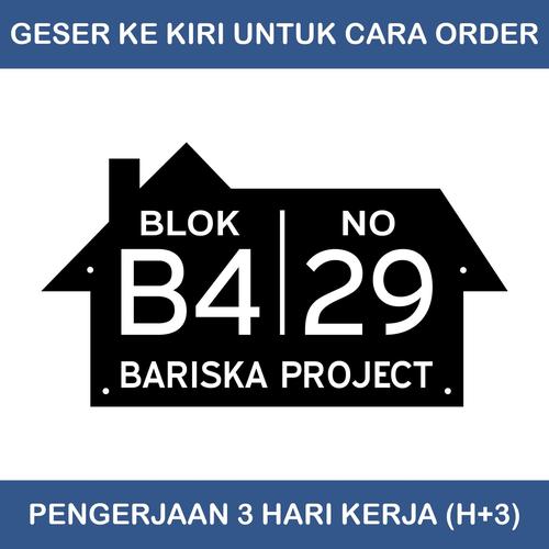 Jual Nomor Rumah Full Acrylic / Akrilik 2 Kolom 30x17 - Back Hitam, Text Putih - Kota Tangerang ...