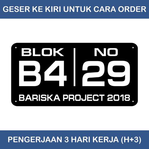 Jual NOMOR RUMAH 40x20 FULL ACRYLIC / AKRILIK LASER CUTTING - Back Hitam, Text Putih - Kota ...