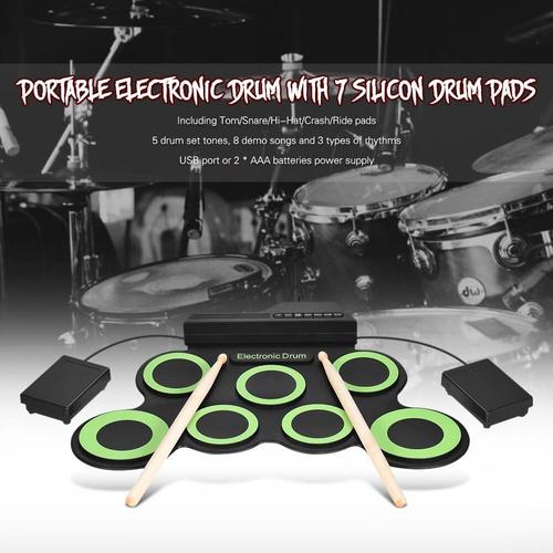 Jual Electronic Drum Compact Portable Digital Roll Up Kit 7 Pad ...