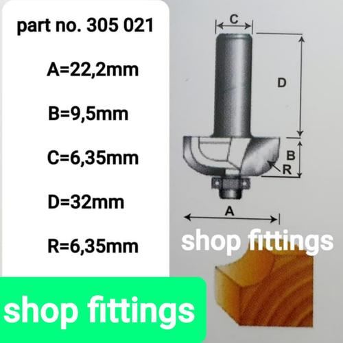 Jual Mata Router Profil Cove Bit R 6 mm Trim Coak Lekuk Lengkung 305021 ...