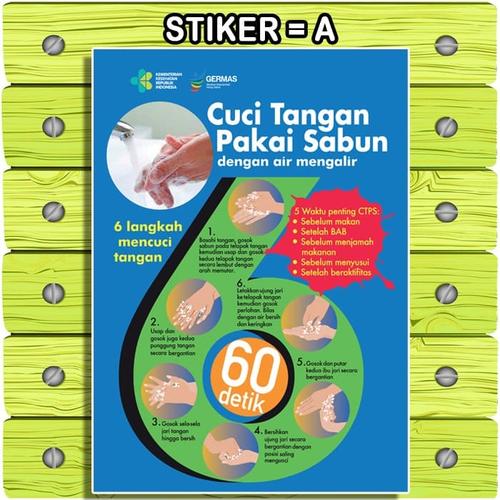 Jual STIKER HIMBAUAN CUCI TANGAN PAKAI SABUN - Kota Tangerang - BeCom ...