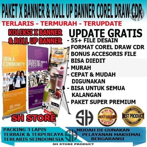 Jual Paket Template Desain X Banner & Roll Up Siap Edit Format CDR ...