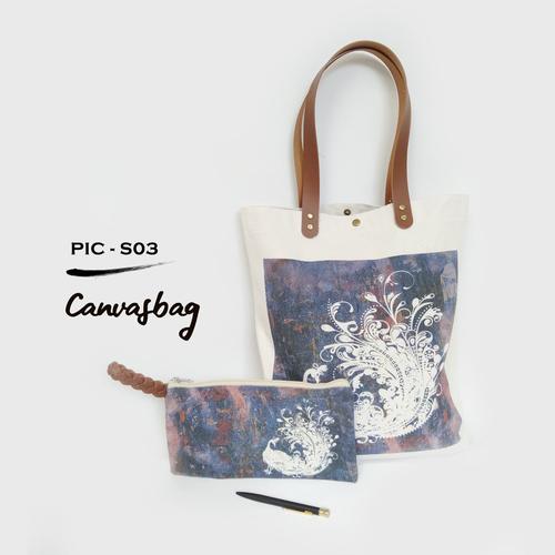 Jual Tote Bag Set Canvas Natural Vintage 03 Seri Merak Tas Kanvas Murah ...