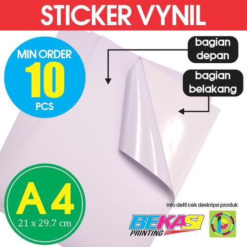 Jual Sticker Vynil White / Stiker Plastik Putih Ukuran A4 21 x 29,7 cm ...