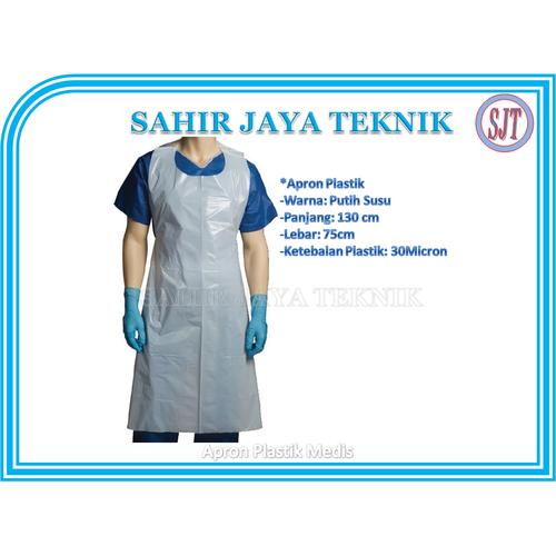 Jual Apron Plastik Medis Cosmomed Celemek Plastik Putih 30micron ...