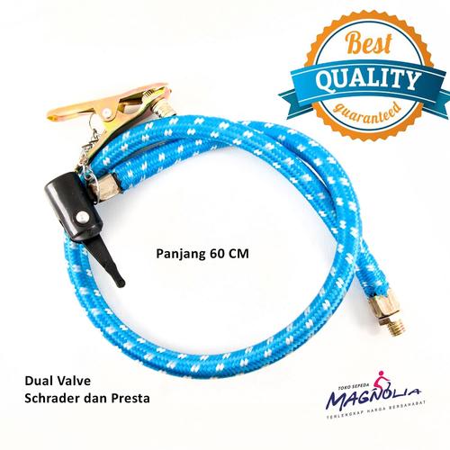 Jual Selang Pompa Ban Sepeda / Sepeda Motor Komplit - Dual Valve - Biru ...