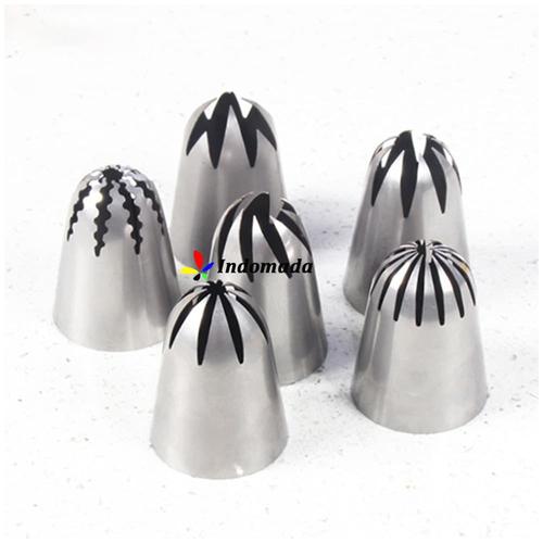 Jual Spuit Mawar Rose Jumbo Dekorasi Kue Pipping Nozzles 1 Set 6 Spuits ...