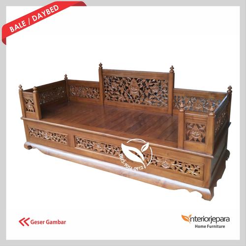 Jual Bale Bale Jati Motif Mawar, Bale-Bale Jati Ukiran Bunga Day bed ...