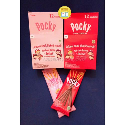 Jual Pocky Stick Biskuit Glico Box Besar isi 12 sachet - Strawberry ...