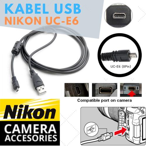 Jual Kabel Data USB Kamera Nikon (Tipe UC-E6) - OTG micro usb - Kota ...
