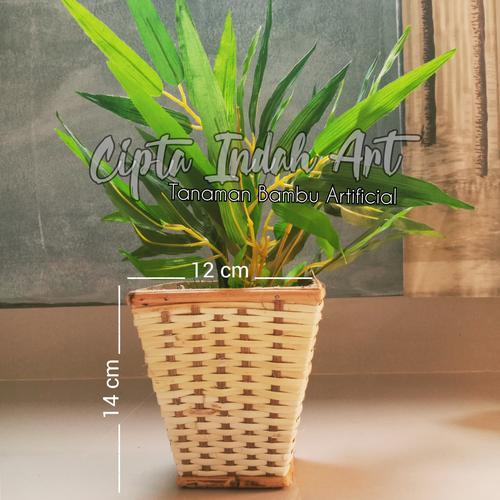 Jual Pohon Bambu + Pot Rotan (1paket) -Tanaman Bambu Plastik/Artificial ...