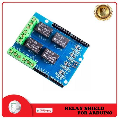 Jual Relay Shield Module 4 Channel 5V for Arduino Uno Mega Expansion ...