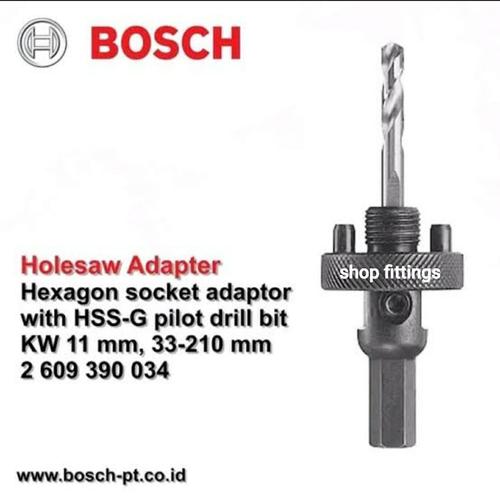Jual BOSCH Holesaw Adaptor Hexagon Socket Adapter Hole Saw + Drill Bit ...