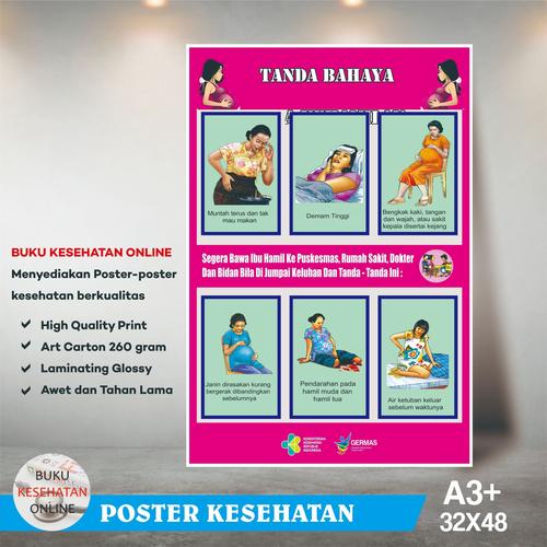 Jual Poster Kesehatan TANDA BAHAYA KEHAMILAN - LAMINATING GLOSSY - Kab ...