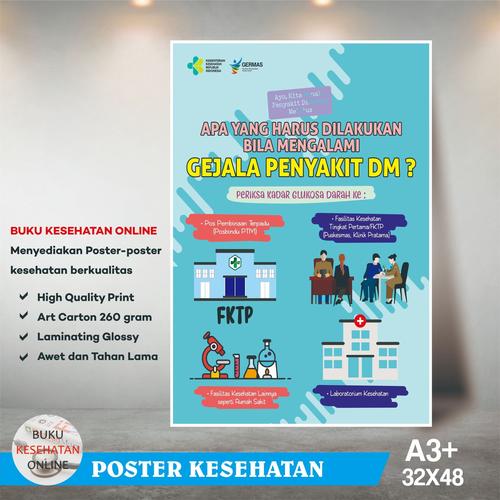 Jual Poster Kesehatan GEJALA PENYAKIT DM - LAMINATING GLOSSY - Kab ...