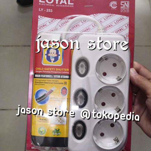 Jual Loyal colokan 3 lubang (1,5 m)/Terminal Loyal 3 lubang/Saklar ...