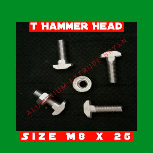 Jual Hammer Head/ T Bolt Alu Profile + Nut M8 x 25/ T Hammer Head - Kab ...