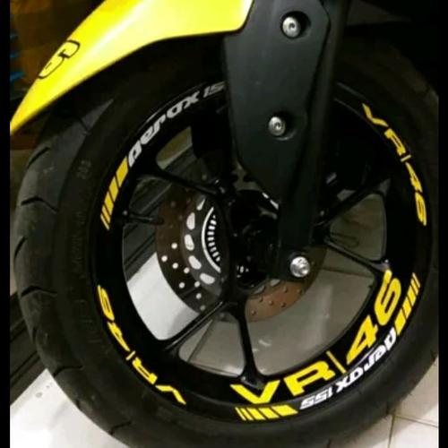 Jual STICKER VELG CUTTING STICKER AEROX VR 46 KUNING PUTIH - Kota ...
