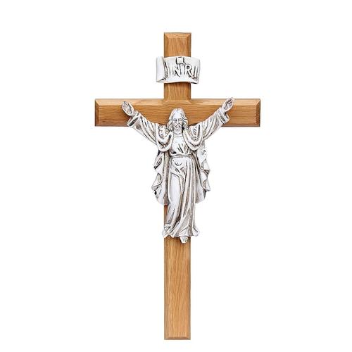 Promo Salib Kayu White Oak Dinding Yesus Bangkit 45 cm (ruter miring ...