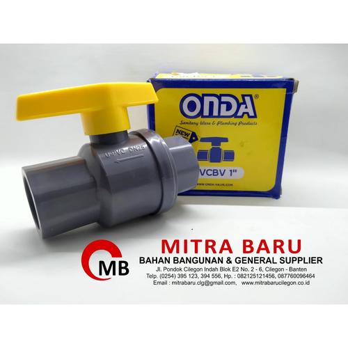 Jual Ball Valve PVCBV 1 ONDA Polos Stop Kran Plastik PVC kuning 1 inch ...