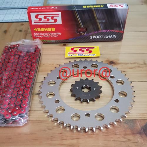 Jual GEAR SET SSS R15 V3 / MT15 / XSR 155 & RANTAI SSS 428 HSB RED - 13, 43 - Jakarta Barat ...