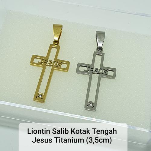 Jual Liontin Salib Jesus Kotak White Titanium Barang Rohani Yesus ...