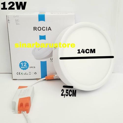 Jual LAMPU LED PANEL OUT BOW (OB) "ROCIA" 12 WATT PUTIH BULAT MURAH ...