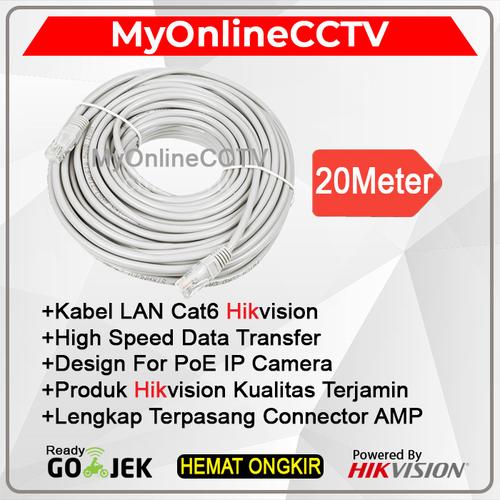 Jual Kabel LAN 20M Cat6 20Meter Hikvision UTP RJ45 Cable 20 Meter ...