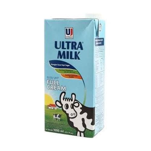 Jual Ultra Milk Full Cream 1Liter Ultra Full Cream 1000ml Susu UHT 1L ...