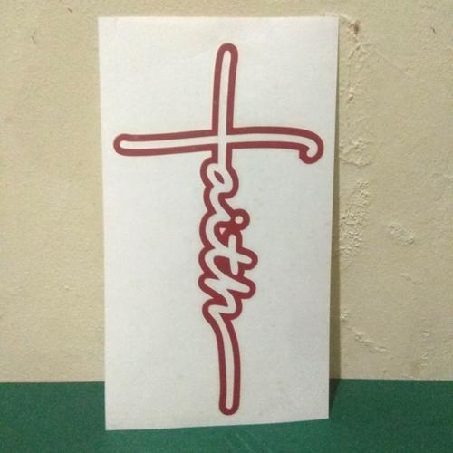 Jual Cutting Sticker Rohani Kristen "faith" bentuk Salib 22,5x12,5cm ...