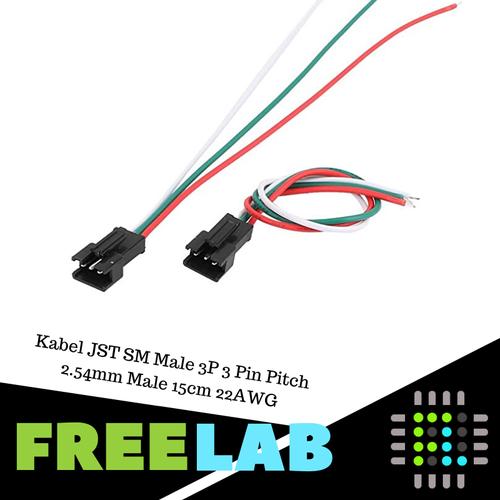 Jual Kabel JST SM Male 3P 3 Pin Pitch 2.54mm Male 15cm 22AWG - Jakarta Pusat - Freelab Jakarta ...