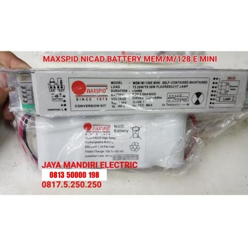 Jual Maxspid Nicad Battery POWERPACK EMERGENCY T5 T8 MEM/M/128 E Mini ...