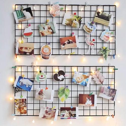 Jual Hijang 52x35 cm Wire Mesh Grid Wall Hiasan Dinding Memo Foto ...
