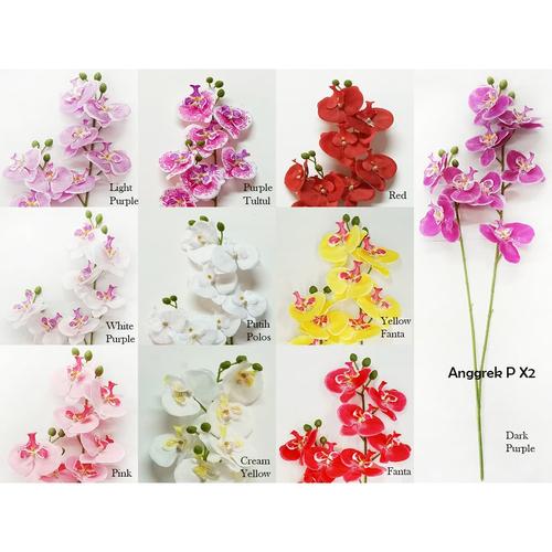 Jual Bunga Artificial / Palsu ANGGREK BULAN P X2 - kuning fanta YL ...