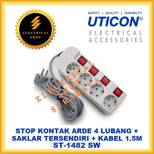 Jual UTICON STOP KONTAK CP 4 LUBANG ST 1482 SW + SAKLAR KABEL (ST ...