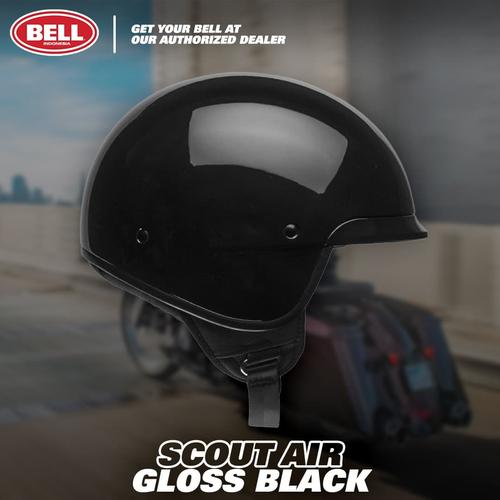 Promo Helm Bell Scout Air Gloss Black Open Face Cruiser - L Cicil 0% 3x ...