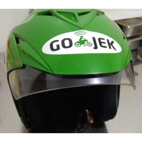 Jual Helm Gojek V2 Helem Sni Double Visor Helmet Half Face List Hitam ...