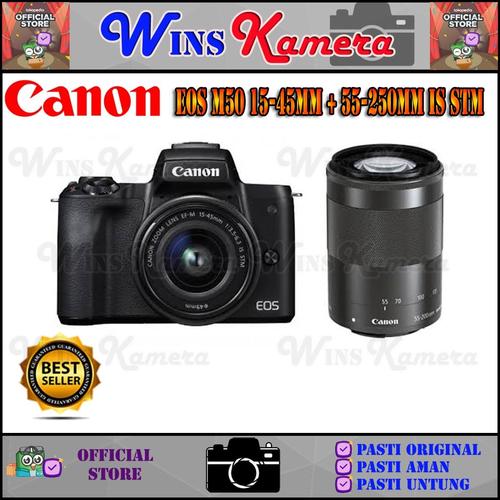 Promo Canon EOS M50 Kit EF-M 15-45mm EF-M 55-200mm Garansi Resmi ...