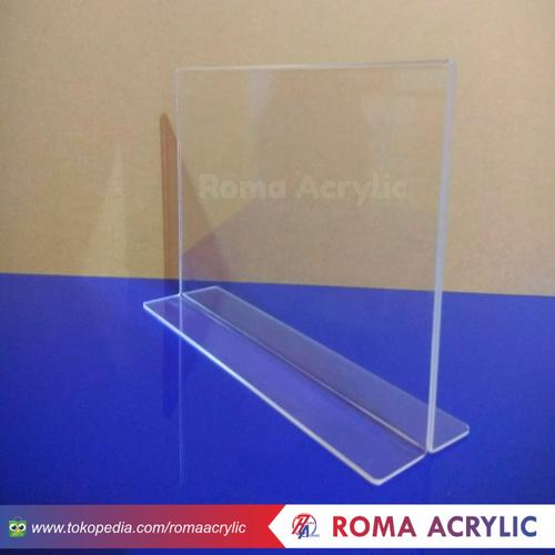 Jual Display brosur akrilik A4 / akrilik tent card type T landscape ...
